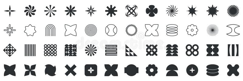Dynamic Geometric UI Accent Shapes Solid Icon Set. Dynamic Geometric UI Accent Shapes Silhouette ...