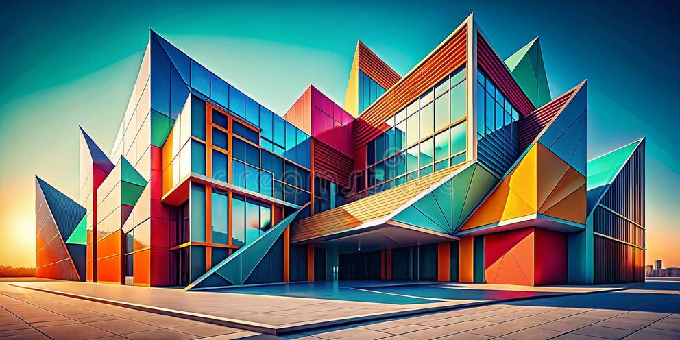 Dynamic Geometry in Modern Architecture a Striking LeftAligned Abstract ...