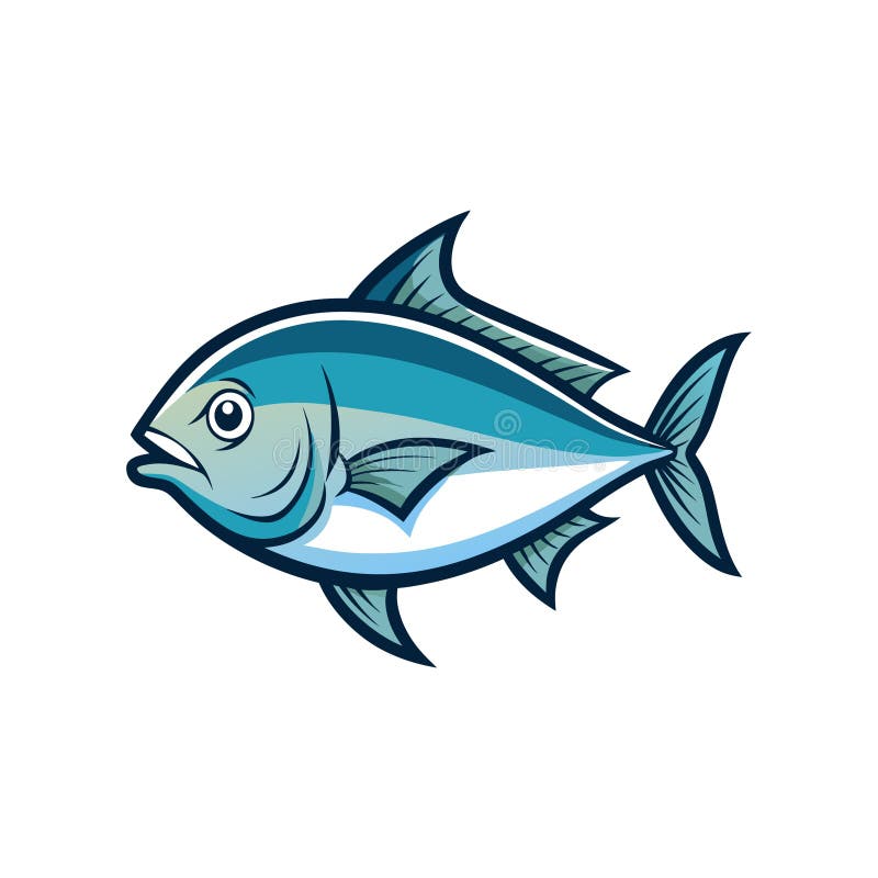 Dynamic Giant Trevally Fish Illustration with Realistic Details Stock ...