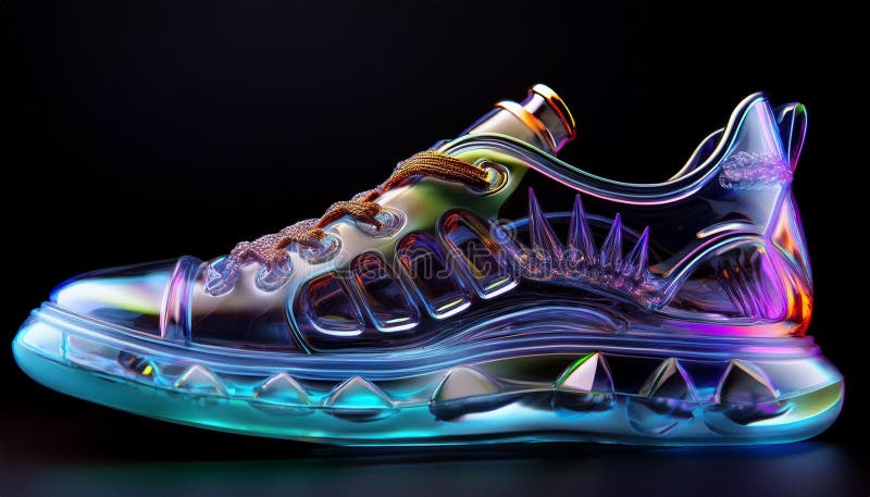 Dynamic Glass Sports Shoe stock illustration. Illustration of fashion ...