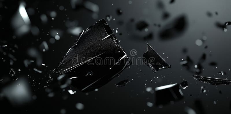 A Dynamic Glass Texture with Shattered Pieces Exploding in the Air ...