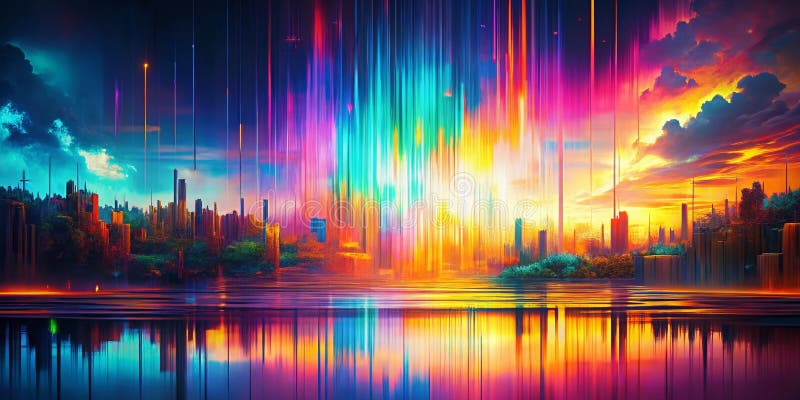 Dynamic Glitch Art Background a Vibrant and Distorted Digital Texture ...