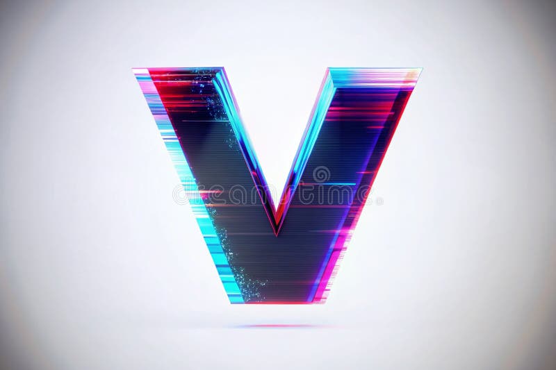 Dynamic Glitch Effect Animation of a Polygonal V Letter in 4K ...
