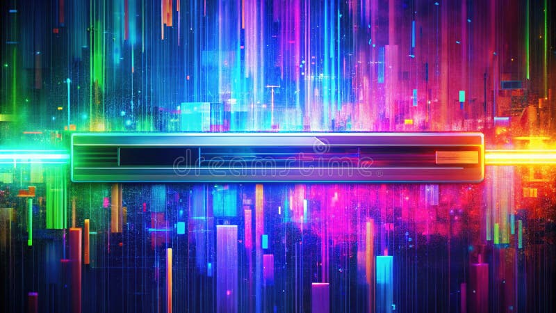 Dynamic Glitch Effect Loading Banner Futuristic Abstract Digital Art ...