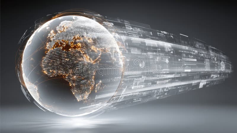 Dynamic Global Connectivity Futuristic Earth Visualization in ...