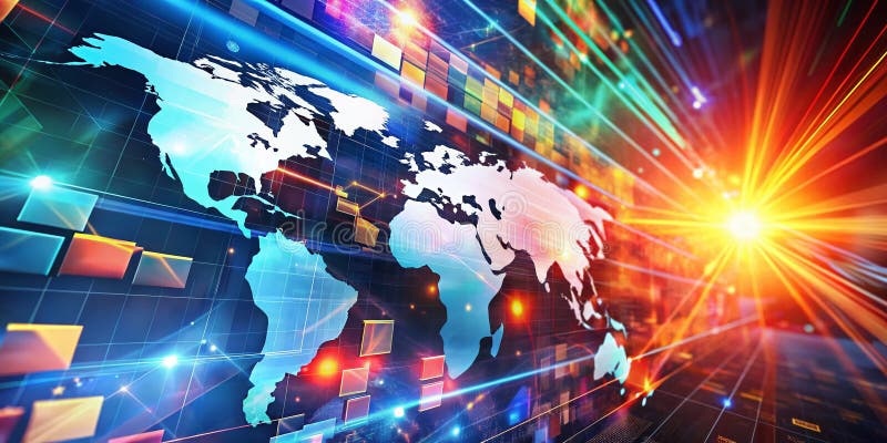 Dynamic Global News Background Abstract Visual Representation of Urgent ...