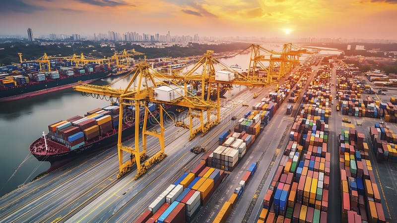 Dynamic Global Trade High-Efficiency Container Shipping Stock Image ...