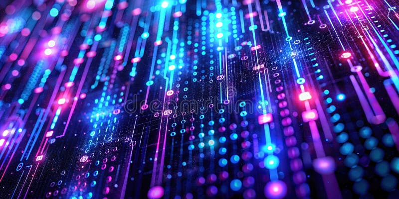 Dynamic and Glowing Abstract Binary Code Background Design a Futuristic ...