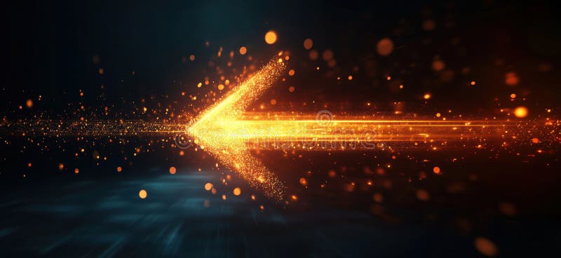 Dynamic Glowing Arrow with Sparkling Particles and Light Trails ...