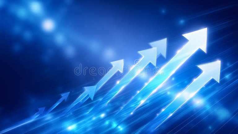 Dynamic Glowing Arrows Move Upward, Representing Growth and ...