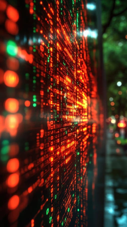 Dynamic Glowing Binary Data Stream Stock Photo - Image of matrix, generated: 351015292