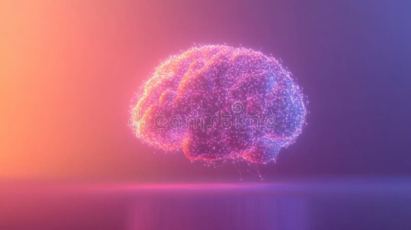 A Dynamic Glowing Brain Formed by Interconnected Points and Lines ...