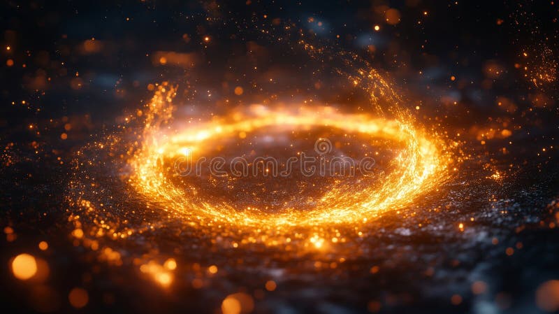 Dynamic Glowing Fire Circle Creating Mystical Energy Effect Stock ...