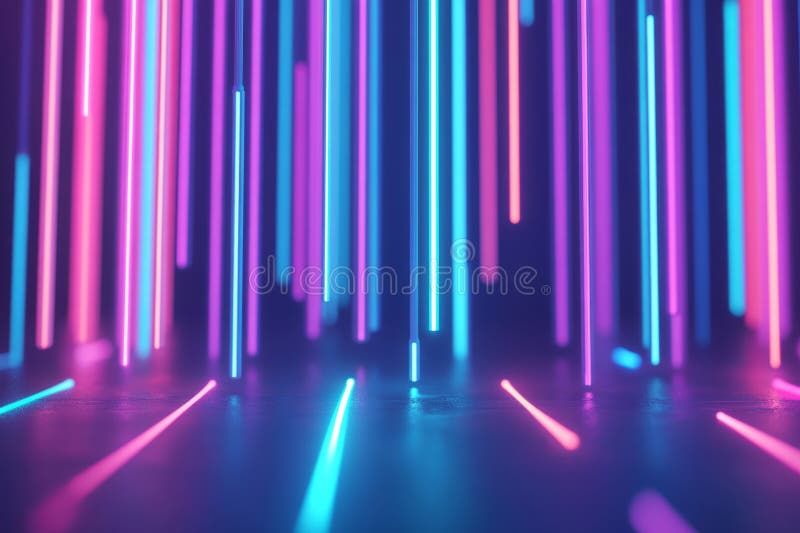 Dynamic Glowing Neon Lines in Pink, Blue, and Purple. Futuristic ...