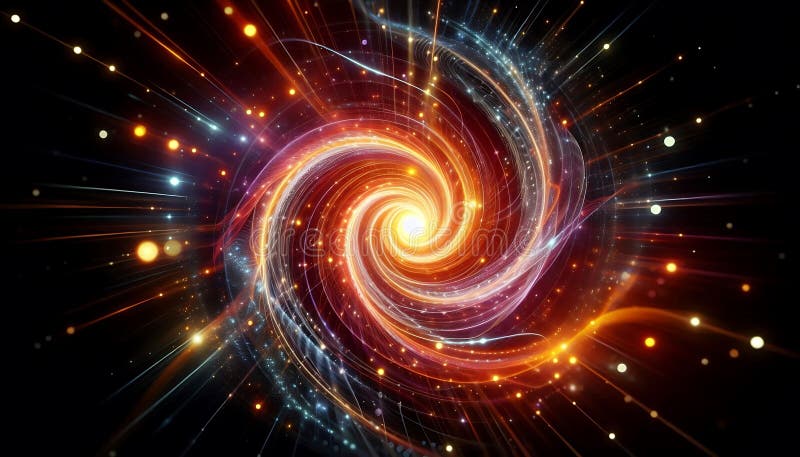Dynamic Glowing Particles Spiraling Inward To Form a Radiant Energy ...
