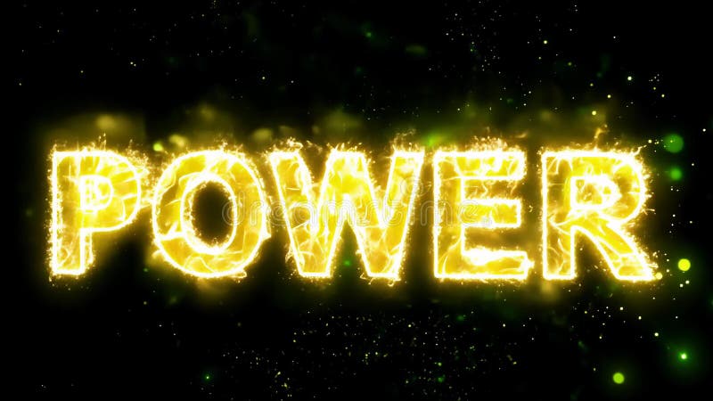 Dynamic Glowing "Power" Text Animation with Electric Effects Stock ...