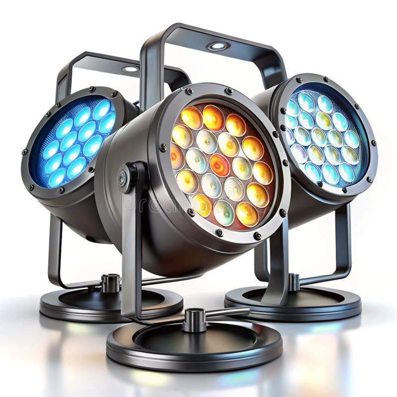 Dynamic Glowing Spotlights Isolated Stock Illustration - Illustration ...