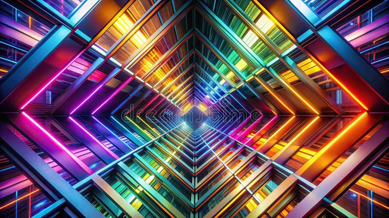 Dynamic Glowing Square Gradient Animation a Futuristic Architectural ...