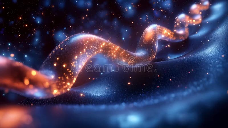 Dynamic Glowing Stream of Cosmic Particles in Abstract Space Scene ...