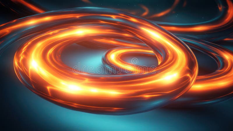 A Dynamic, Glowing Swirl of Orange and Blue Light Creating a Futuristic ...