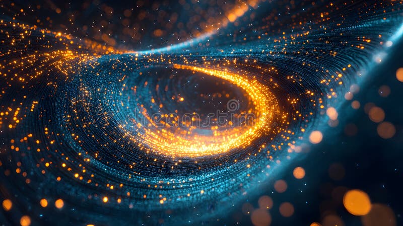 Dynamic Glowing Threads in Swirling Motion Stock Illustration ...