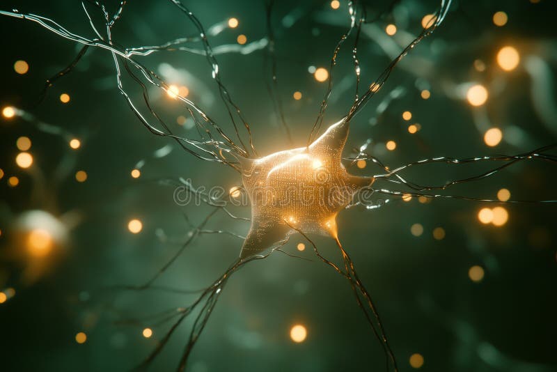 Dynamic Glowing Visualization of an AI Neural Network Illuminated in a Dark Setting ...