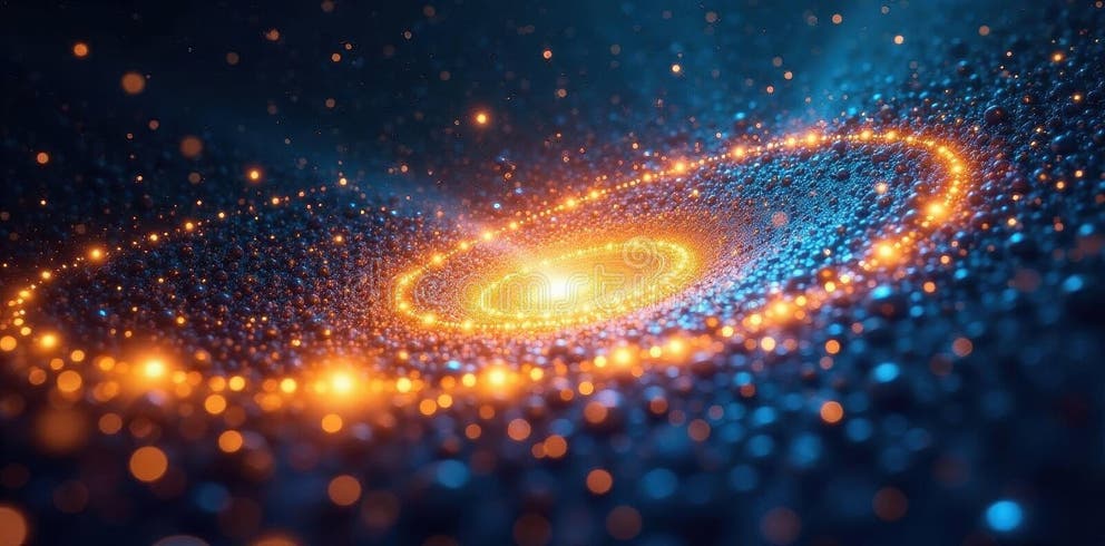 Dynamic Gold and Blue Light Vortex, Festive Night Celebration, Bright ...