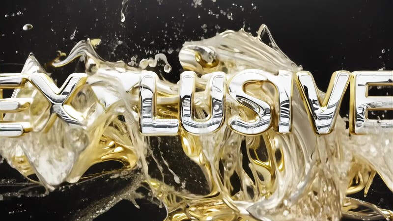Dynamic Gold Liquid Explosion Featuring Exclusive Text Visual Stock ...
