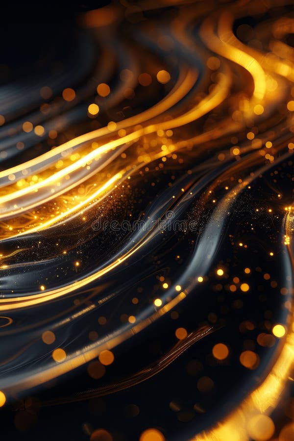 Dynamic Gold Strip Lines on Black Canvas Convey Speed and Flow in ...