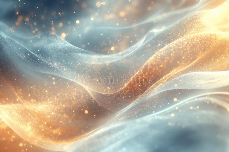 Abstract Swirls of Golden and Blue Light Create a Captivating Visual ...