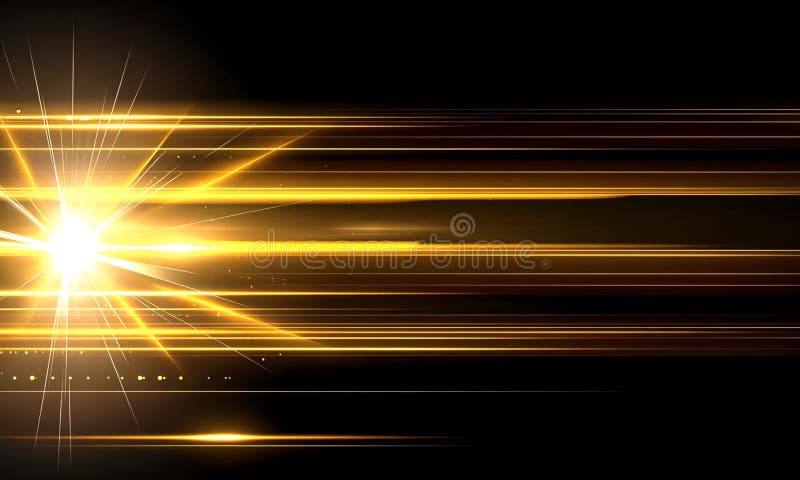 Dynamic Golden Light Streaks with Lens Flare Effect Transitioning ...