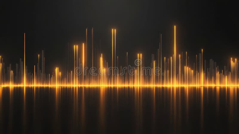 Dynamic Golden Soundwave Visualization Reflecting Vibrant Energy and ...