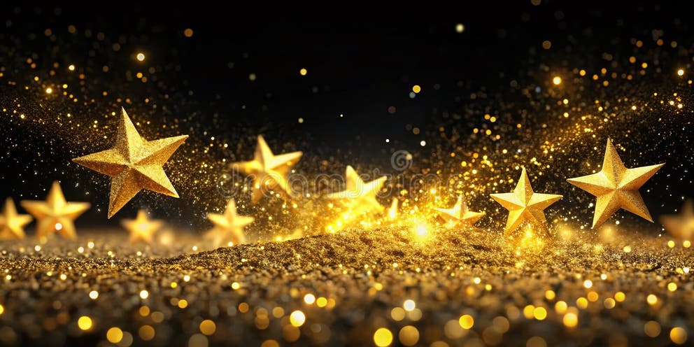 Dynamic Golden Starry Motion Graphics Background a Shimmering Celestial ...
