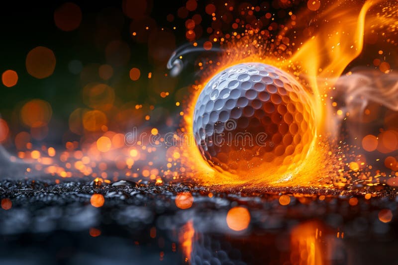 A Dynamic Golf Ball Surrounded by Flames Creates an Exciting and ...