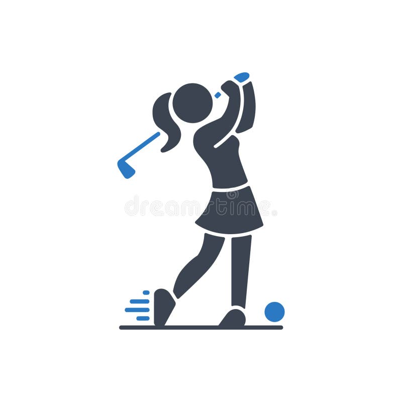 Dynamic Golf Pose Icon stock vector. Illustration of action - 347808368