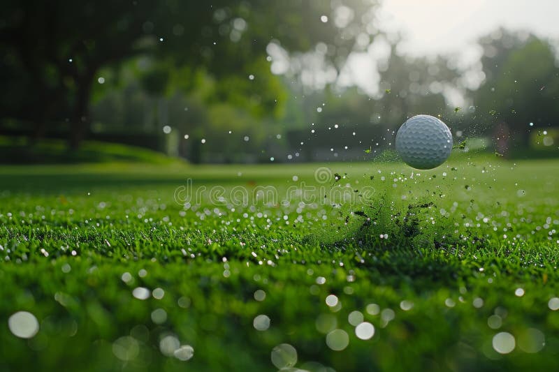 Dynamic Golf Shot, Divot Flying, Showcasing Strength and Precision in ...