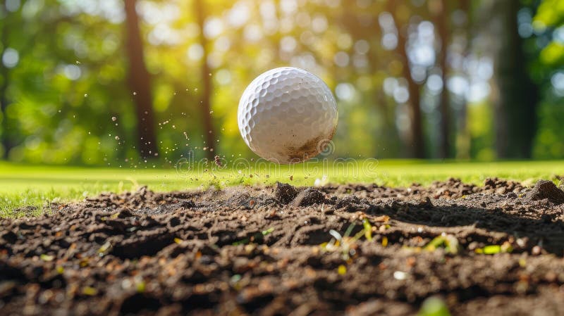 Dynamic Golf Shot Divot Soaring from Ground, Showcasing Strength and ...
