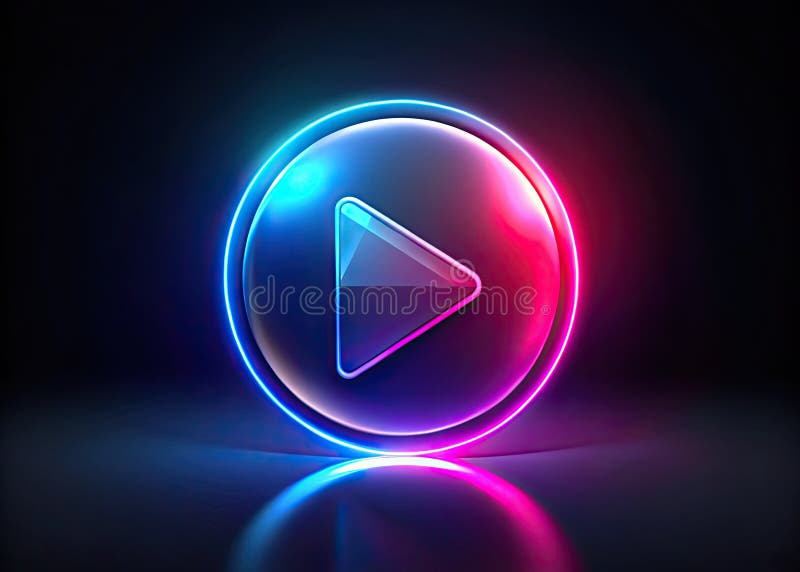 Dynamic Gradient Background with Glowing Play Button Abstract Art for ...