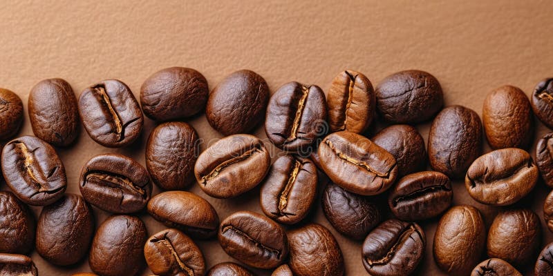 Dynamic Gradient of Coffee Beans on a Warm Background Highlighting ...