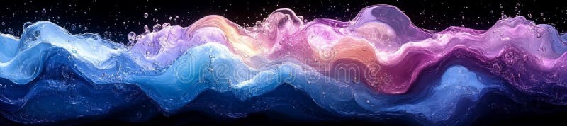 Abstract Colorful Liquid Swirl with Bubbles and Soft Fluid Transitions ...