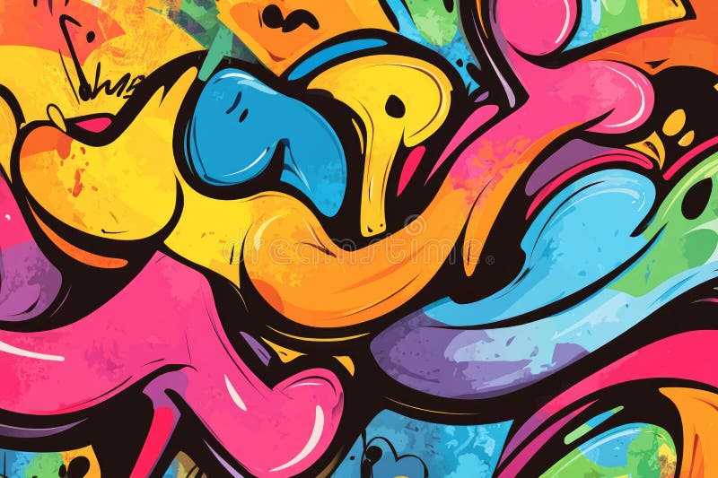 Intricate Graffiti Explosion in Vibrant Urban Setting. Neural Network ...