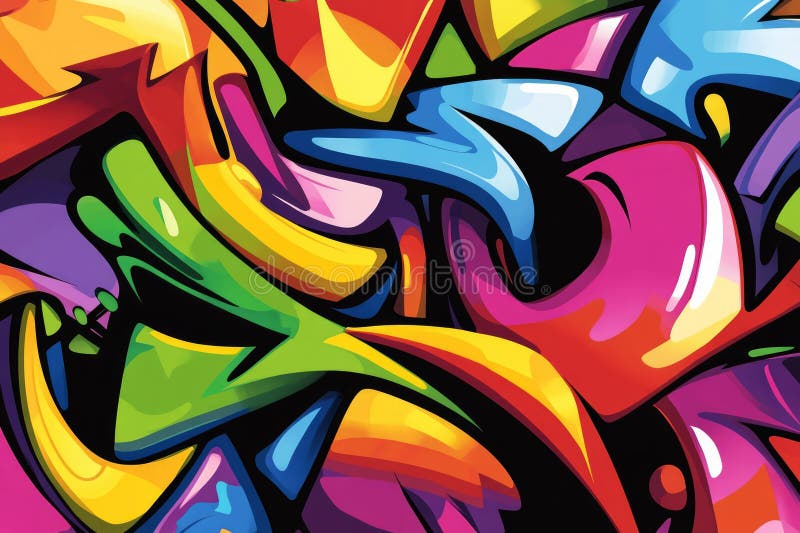 Intricate Graffiti Explosion in Vibrant Urban Setting. Neural Network ...