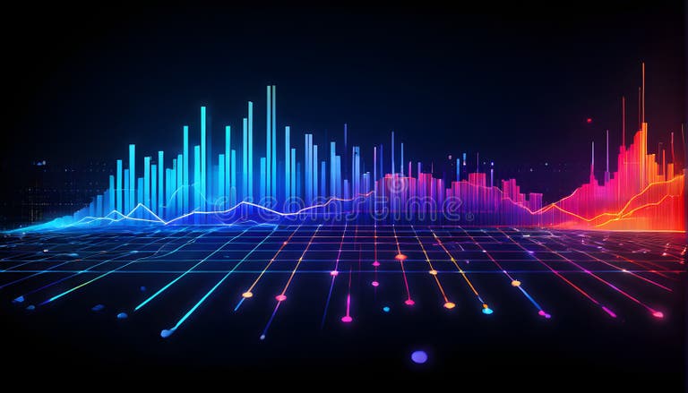 Dynamic Graph with Fluctuating Data Points in Vibrant Colors Stock ...