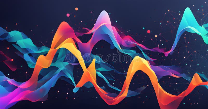 Dynamic Graph with Fluctuating Data Points in Vibrant Colors Stock ...
