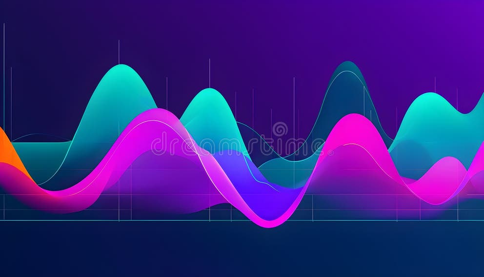 Dynamic Graph with Fluctuating Data Points in Vibrant Colors Stock ...