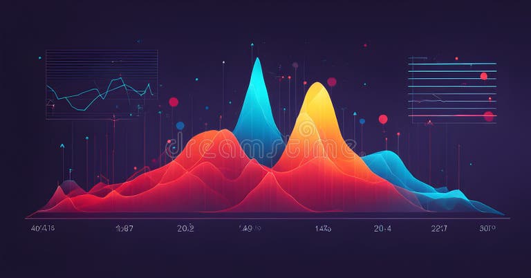 Dynamic Graph with Fluctuating Data Points in Vibrant Colors Stock ...