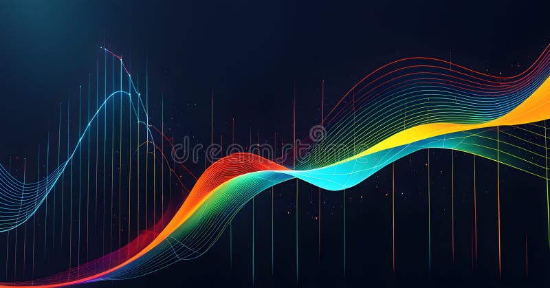 Dynamic Graph with Fluctuating Data Points in Vibrant Colors Stock ...