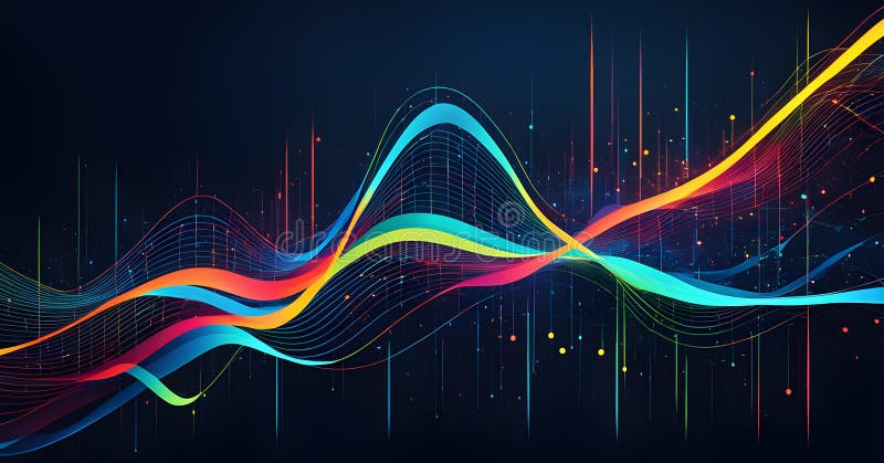 Dynamic Graph with Fluctuating Data Points in Vibrant Colors Stock ...