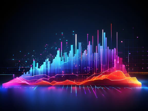 Dynamic Graph with Fluctuating Data Points in Vibrant Colors Stock ...