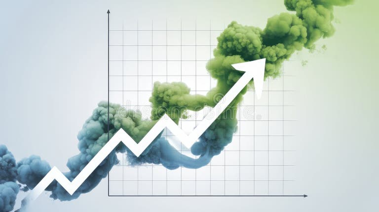 Dynamic Graph Illustration with an Upward Trend, Enhanced by Green and ...